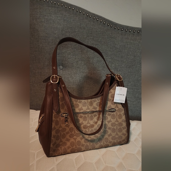 Coach | Bags | Coach Tan Signature Medium Bag | Poshmark
